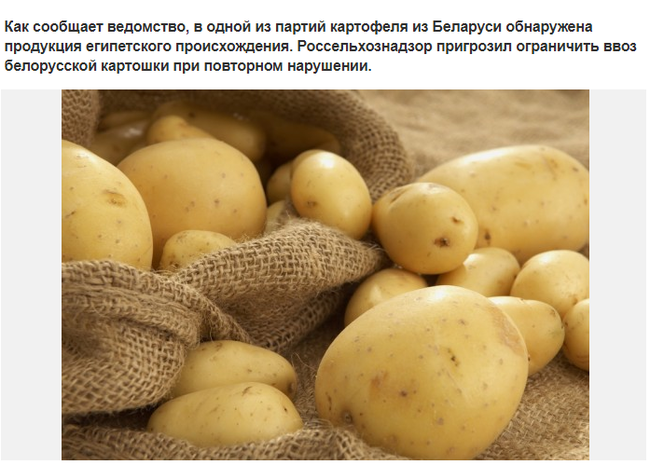 Попытка фальсификации белорусского картофеля пресечена ...