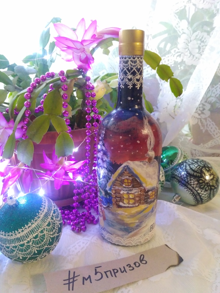 Роспись подарочной бутылки с ромом. | Пикабу