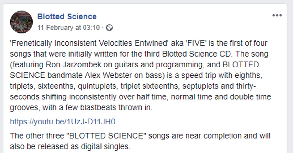 Ron Jarzombek - Frenetically Inconsistent Velocities Entwined (Blotted ...