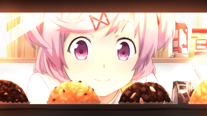 Natsuki is baking her muffins for the club | Пикабу