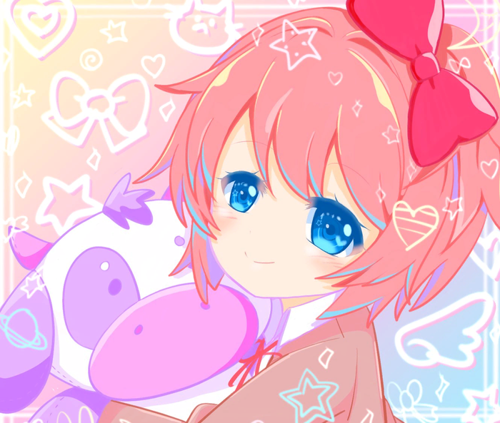 Sayori and Mr. Cow | Пикабу