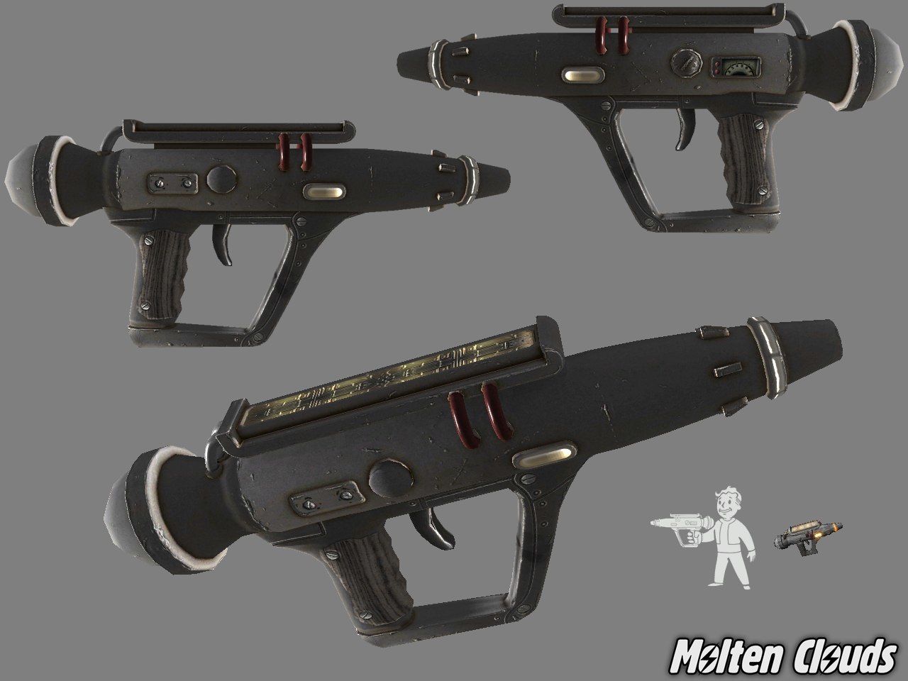 3Д Модели тяжёлого оружия и солнечного сжигателя из Fallout 2 | Пикабу