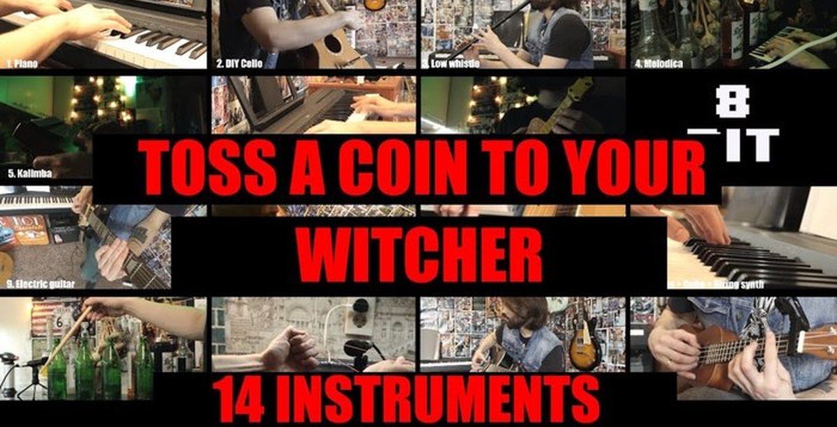Toss a coin to your witcher played on 14 different instruments | Пикабу